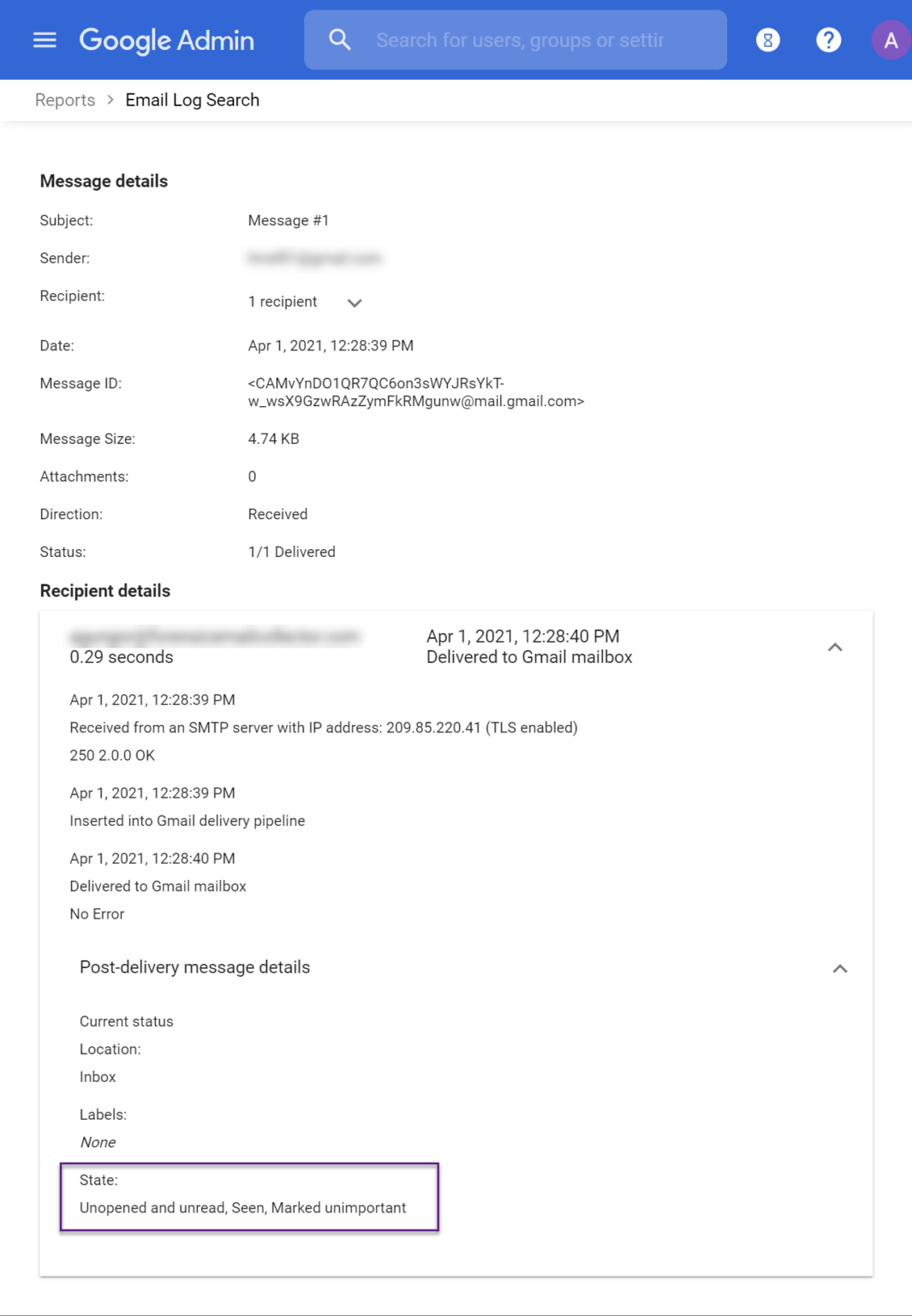 Investigating Message Read Status in Gmail & Google Workspace - Metaspike